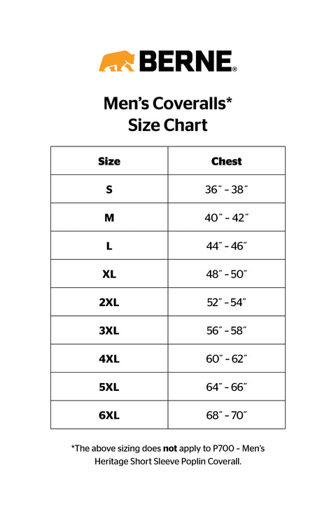 Size Charts for Men, Women & Youth Outerwear – Berne Apparel
