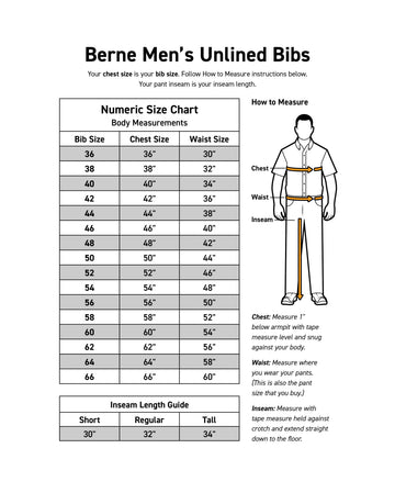 Size Charts for Men, Women & Youth Outerwear – Berne Apparel