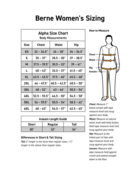 Berne Sizing Guides – The Western Company