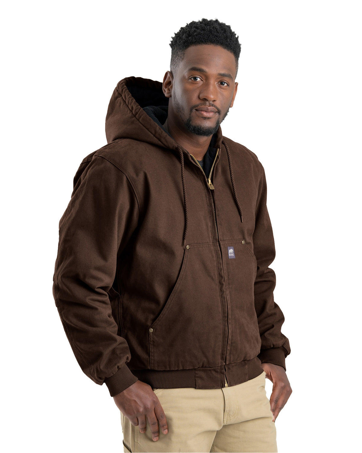 Men's Washed Duck Hooded Outdoor Work Jacket