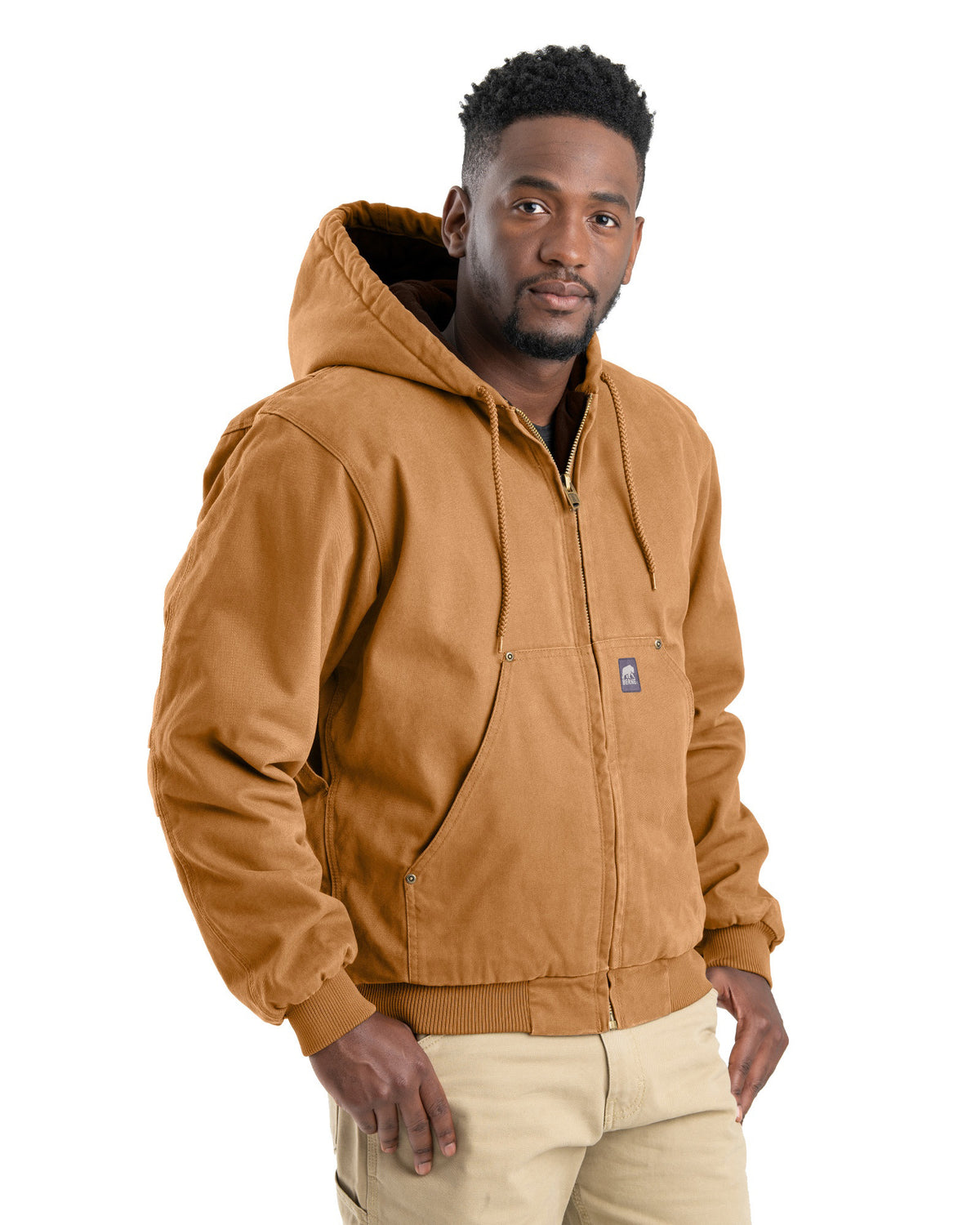 Men's Washed Duck Hooded Outdoor Work Jacket