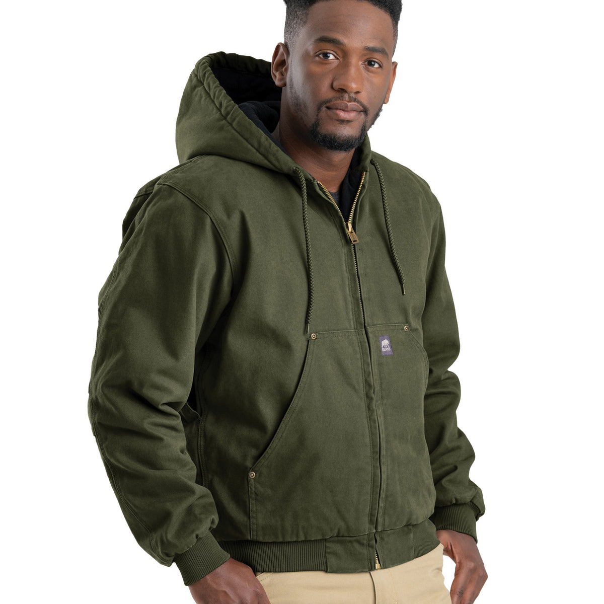 Men's Washed Duck Hooded Outdoor Work Jacket – Berne Apparel