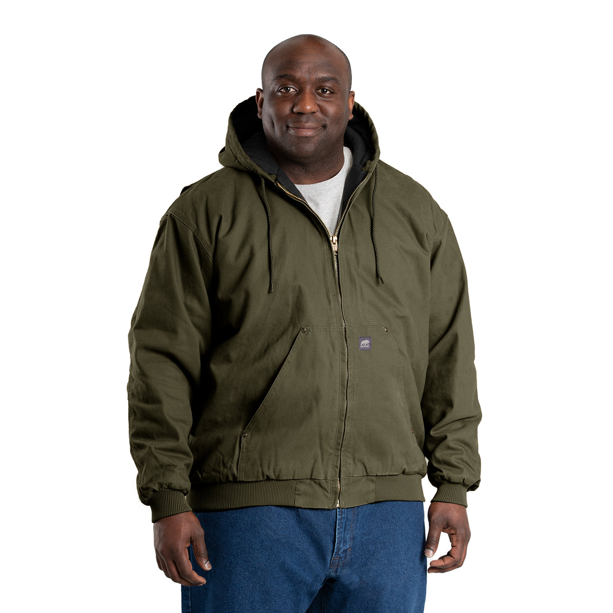 Men's Washed Duck Hooded Outdoor Work Jacket