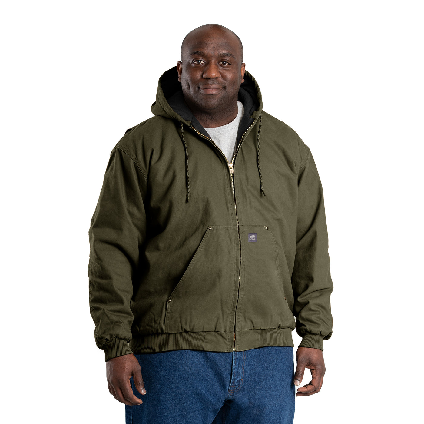 Men's Washed Duck Hooded Outdoor Work Jacket