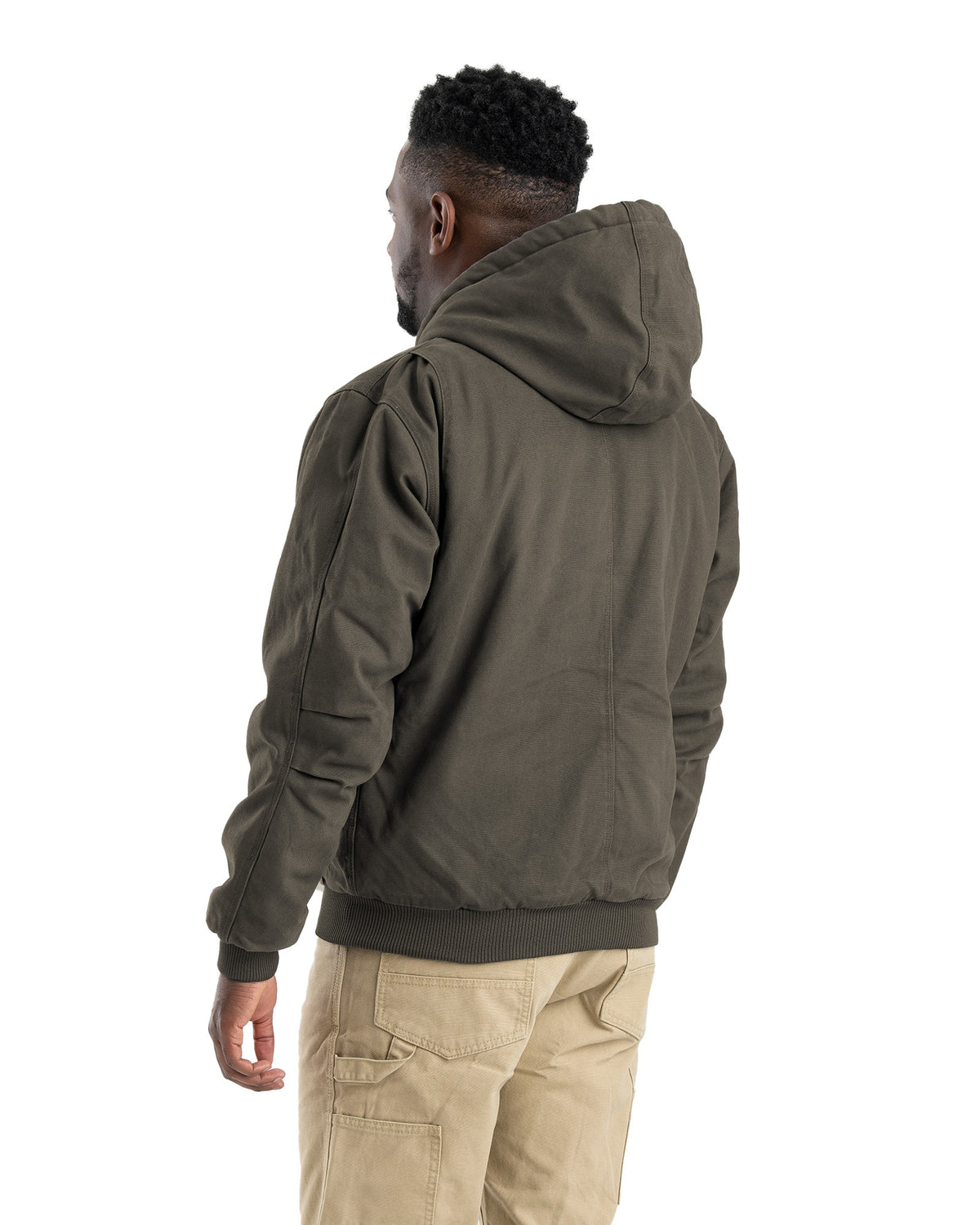 Men's Washed Duck Hooded Outdoor Work Jacket