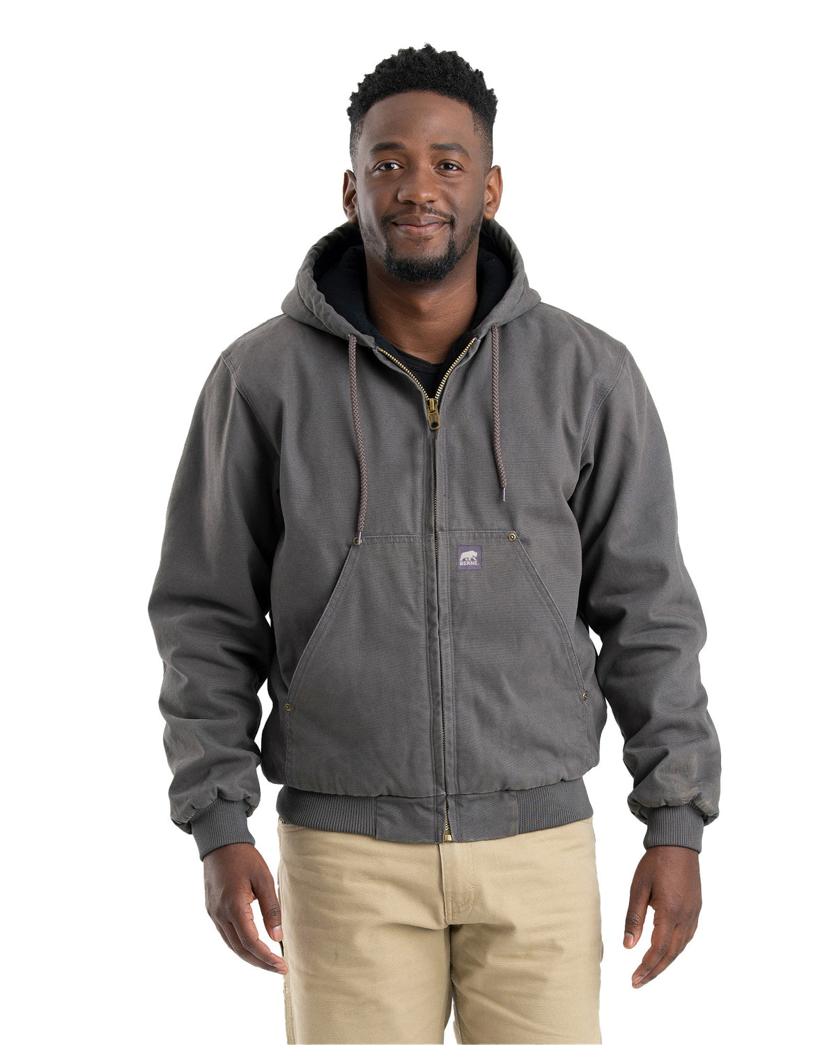 Men's Washed Duck Hooded Outdoor Work Jacket