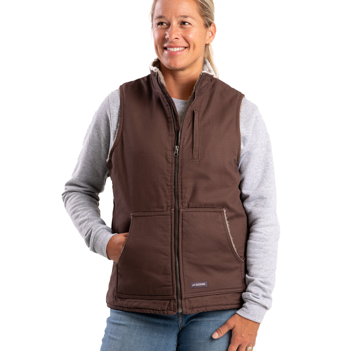 Women's Warm Sherpa-Lined Duck Vest – Berne Apparel